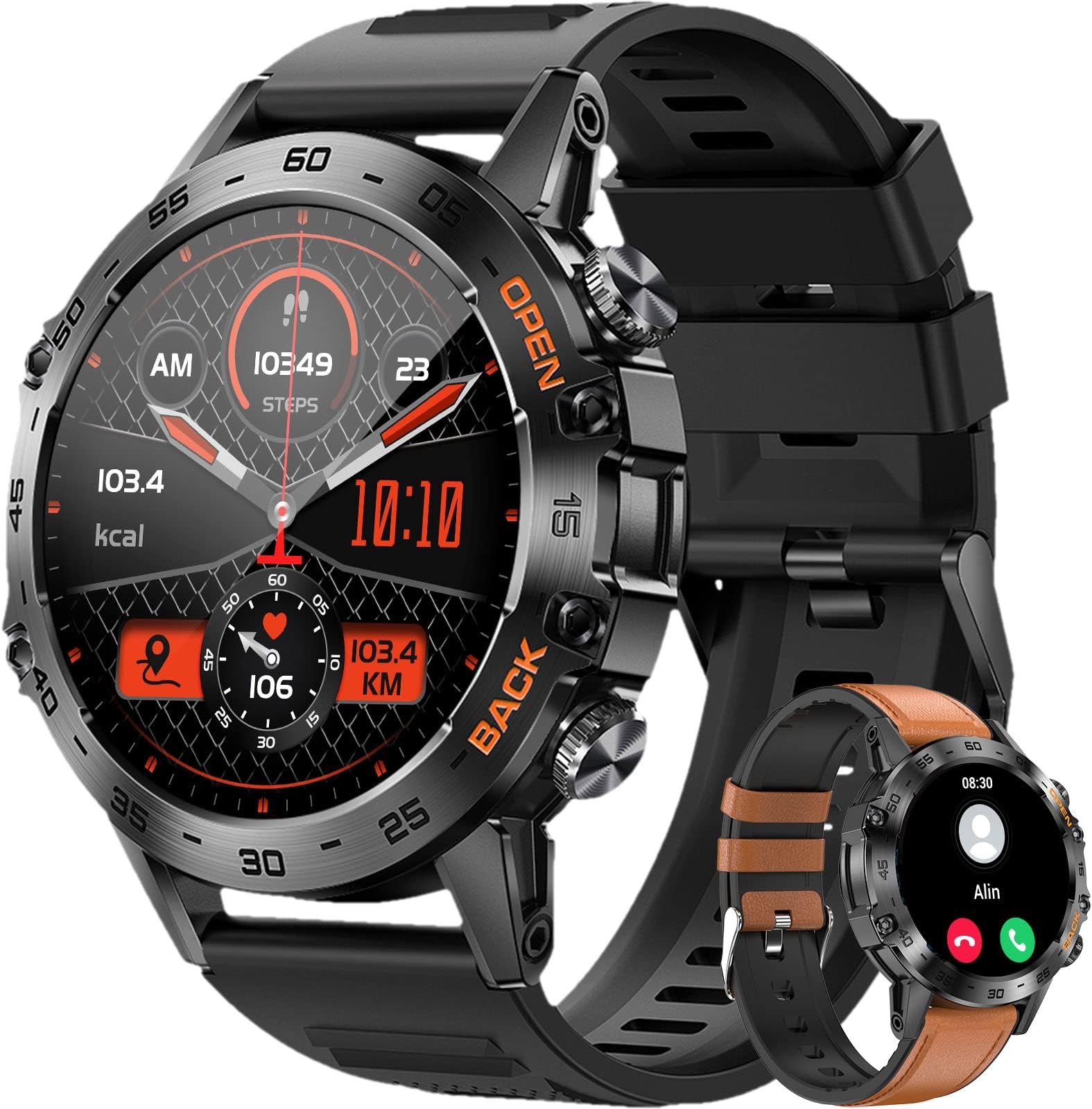 LEMFO Reloj Inteligente Hombre,1.39"HD 360*360 Smartwatch Hombre con ...