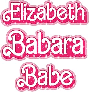 Amazon.com: Custom Name Sticker Personalized Pink Doll Name Barb Name ...