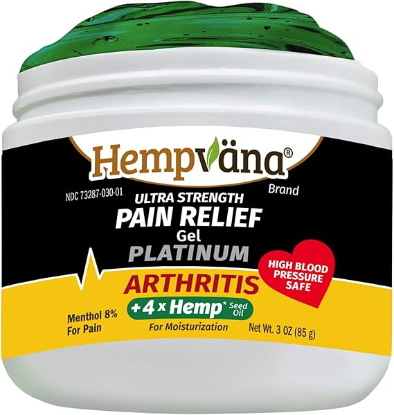Amazon.com: Hempvana Platinum Arthritis Pain Relief Gel, 4X More Hemp ...