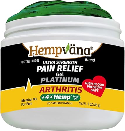 Amazon.com: Hempvana Platinum Arthritis Pain Relief Gel, 4X More Hemp ...