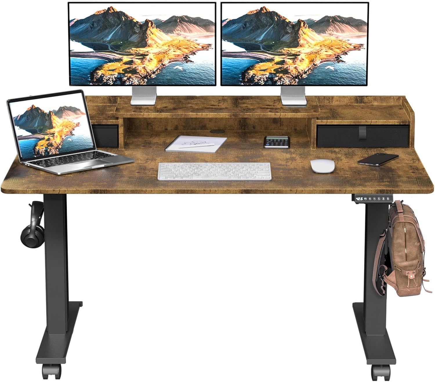 Amazon.com: ExaDesk 63×30 Inch Electric Standing Desk with 2 Drawers ...