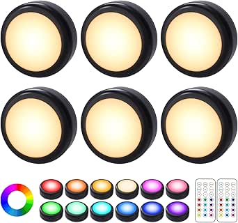 Cadrim 6-Pack Dimmable LED Puck Lights with Remote Control