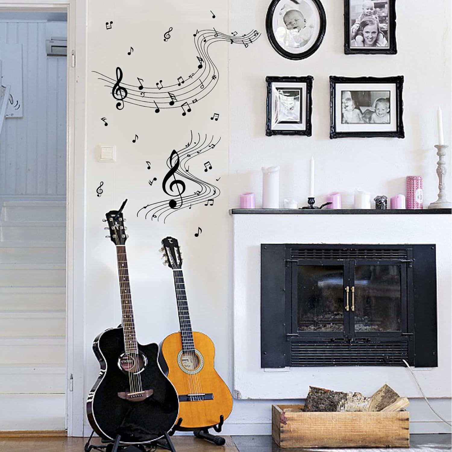 SUPERDANT Musical Scores Wall Decals Music Theme Wall Stickers ...