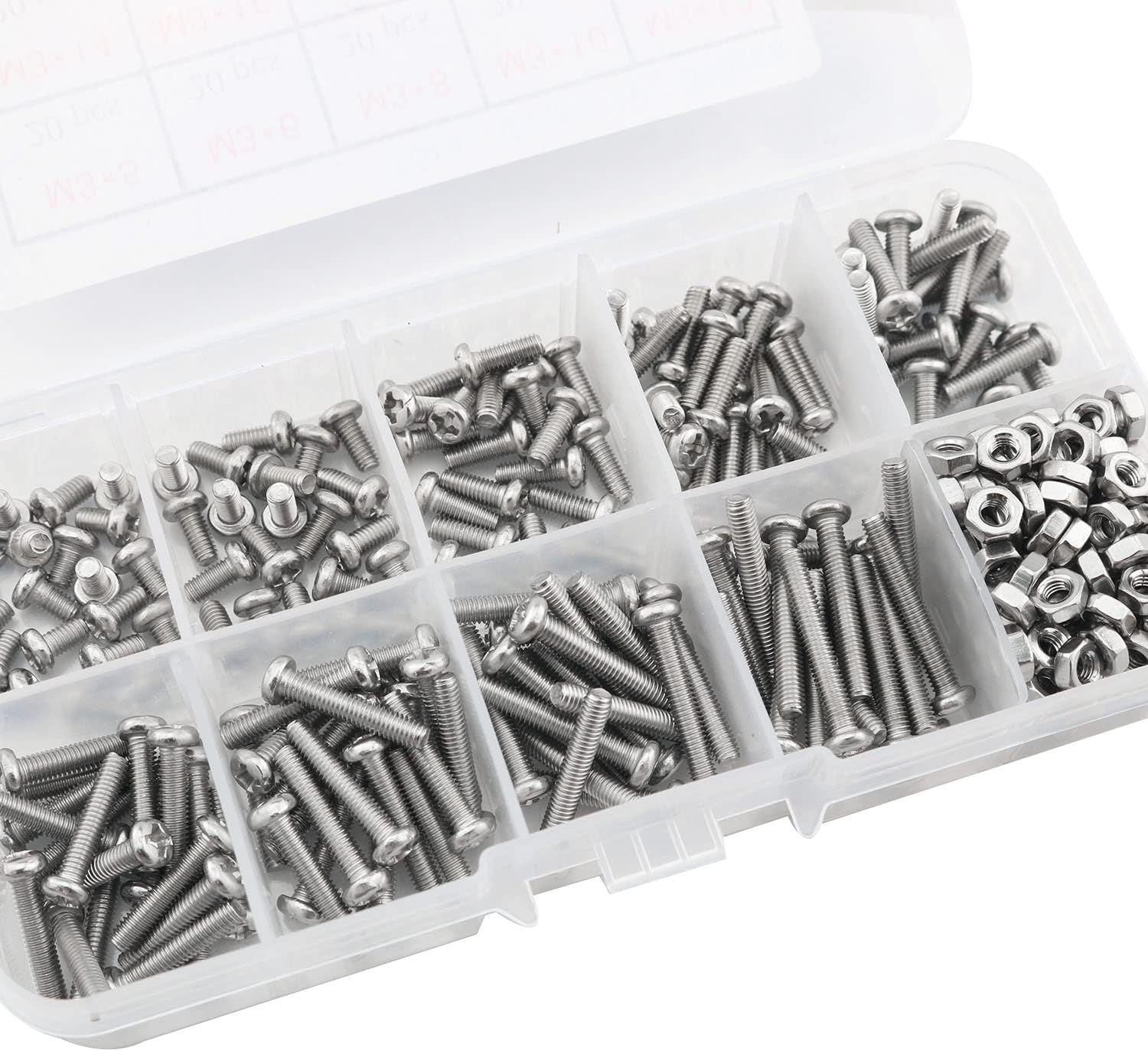 Amazon.com: WELWIK 340IN1 M3 Cross Pan Head Stainless Steel Screws ...