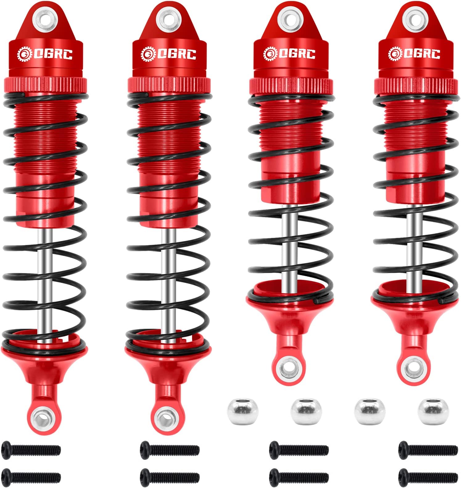 Amazon.com: OGRC 4PCS Aluminum Front & Rear RC Shocks Absorber ...
