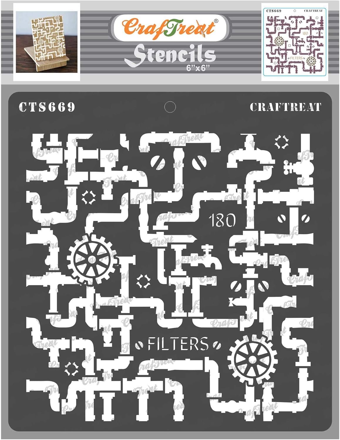Amazon.com : CrafTreat Reusable Pipe Stencil - Pipe - Size: 6x6 Inches ...
