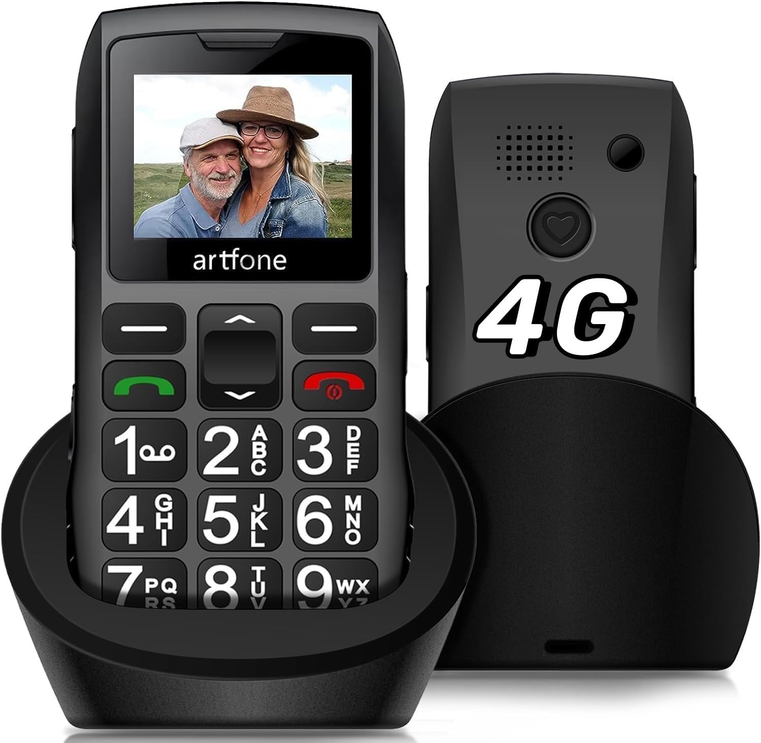 4G LTE Teléfono Móvil para Adultos Mayores con Botones Grandes, Función SOS, Altavoz Ultra ...