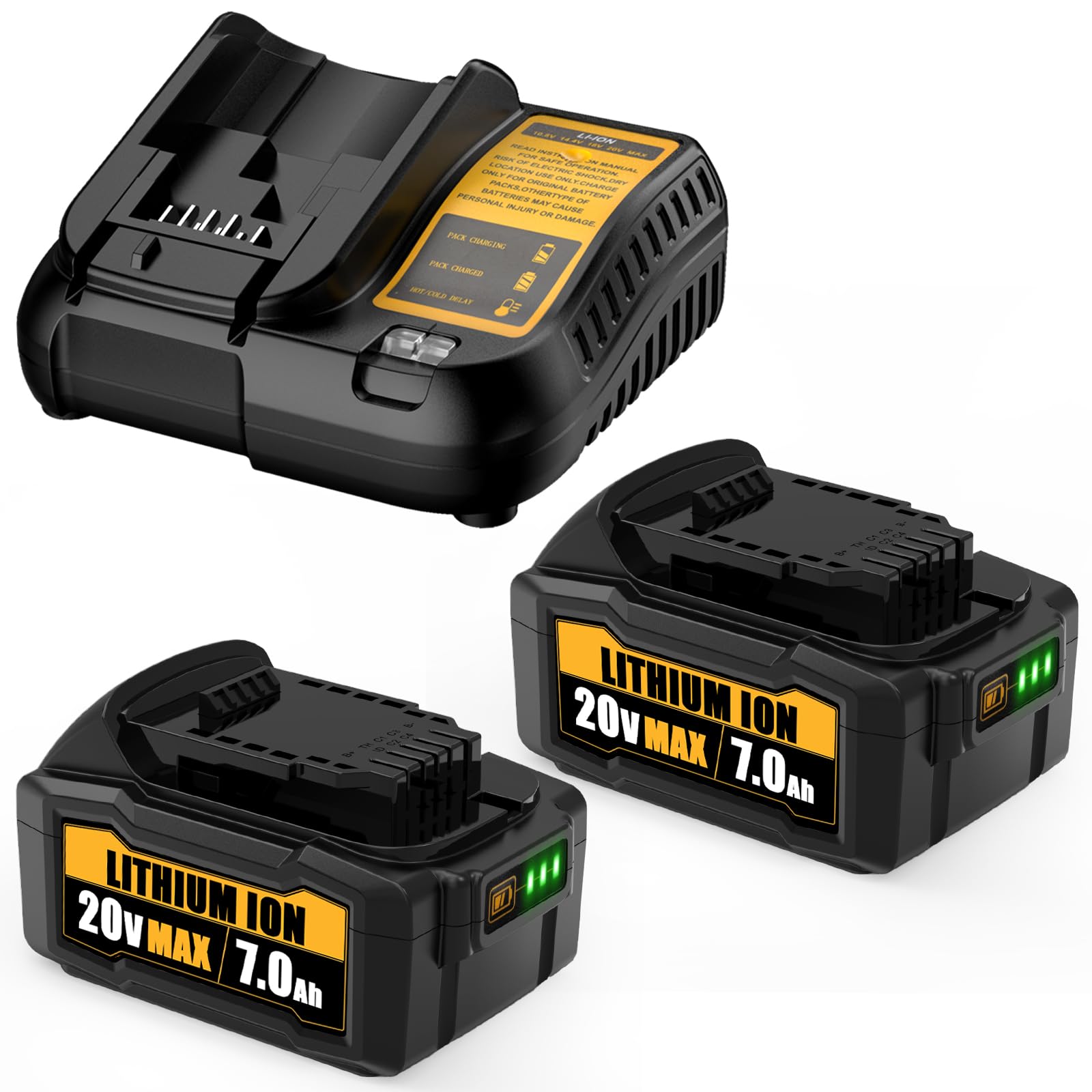 Amazon.com: FEOTDN 2-Pack 7.0Ah Lithium-ion Cordless Tool Battery Packs ...