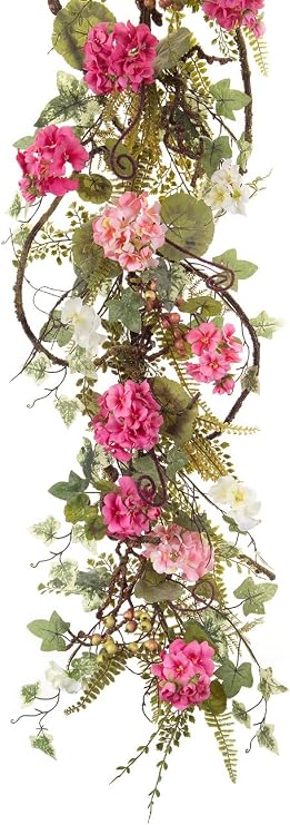 Amazon.com: Melrose International Pink Geranium Berry Garland, 54-Inch ...