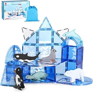 Diophso Arctic Magnetic Tiles for Kids 3-8, Magnet Building Set with ...