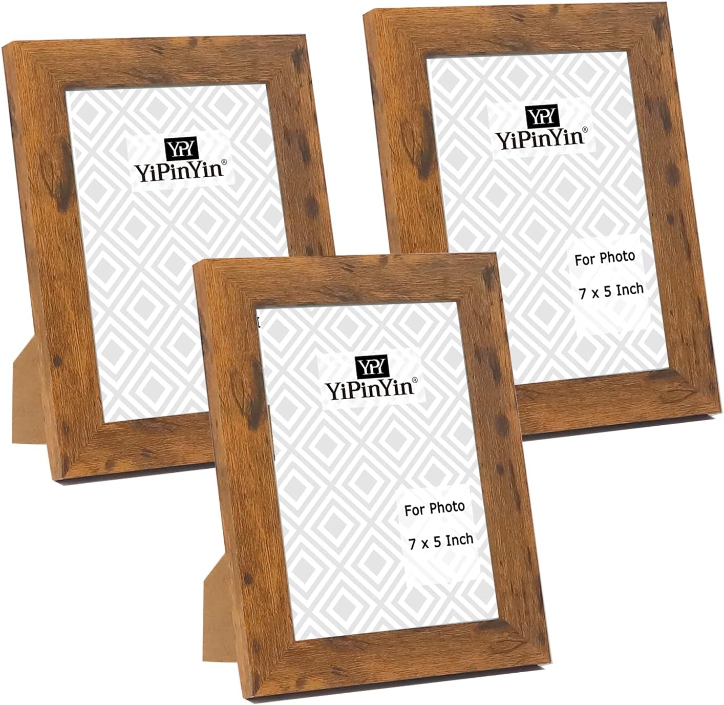 7x5 Inch Rustic Wood Photo Frame set of 3, 5x7 Inch Picture frames 3 ...