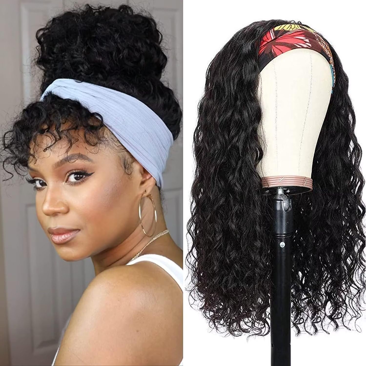 Amazon.com: Headband Wigs Human Hair Wigs for Women 150% Density ...