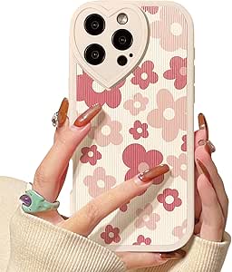 Amazon.com: Lovmooful Compatible for iPhone 16 Pro Max Case Cute Flower Floral with Love Lens ...