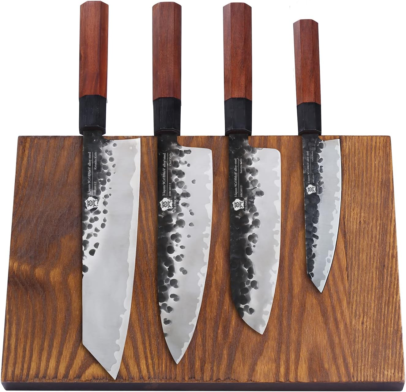 Amazon.com: Yatoshi Magnetic Kitchen Knife Block Set 6 Pcs - Japanese ...