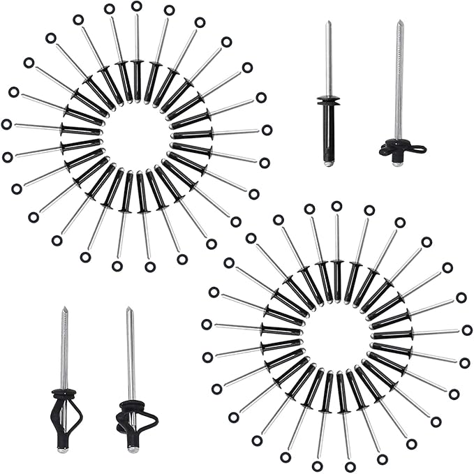 Amazon.com: 50 Set of 3/16" Long Grip Tri-Grip Rivets Tri-Fold Tri Bulb ...
