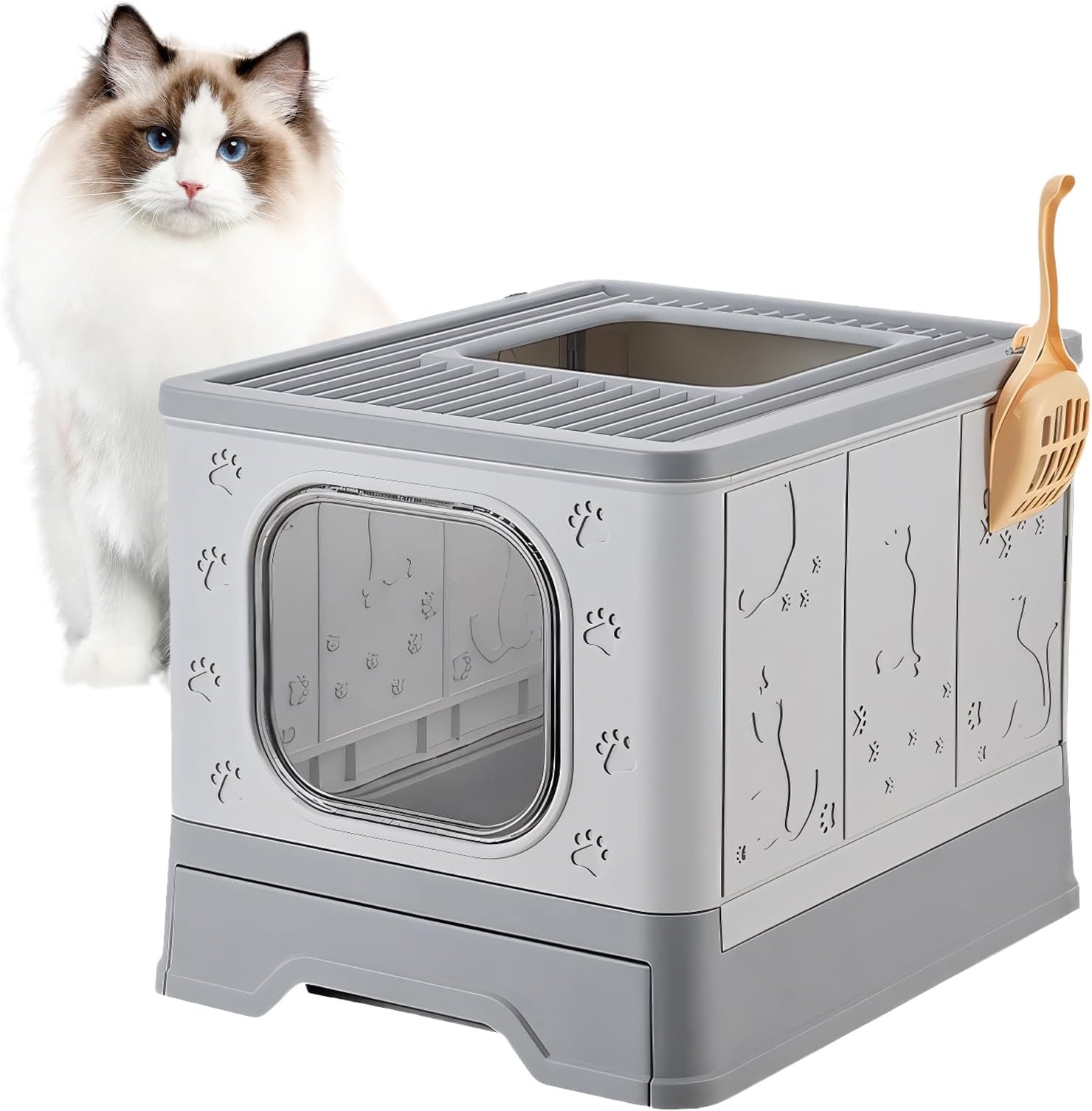 SELECTSHOP Arenero Inodoro Domo para Gato Cerrado Caja de Arena para ...