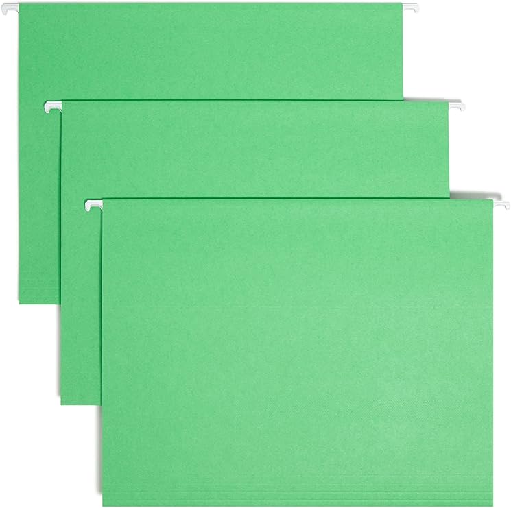 Amazon.com : Smead Colored Hanging File Folder with Tab, 1/5-Cut ...