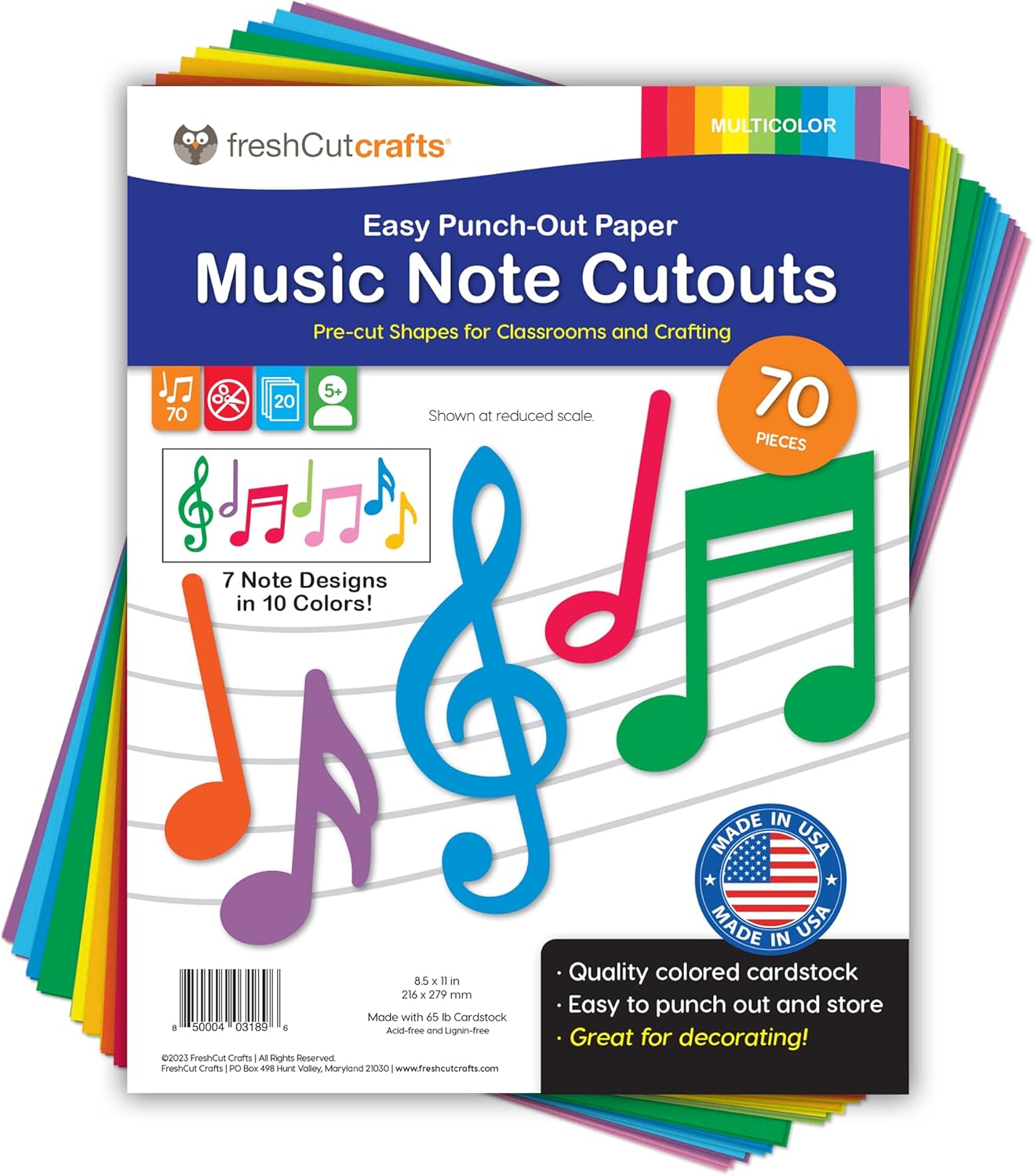 Amazon.com: 70pcs Colorful Music Notes Cutouts Musical Party ...