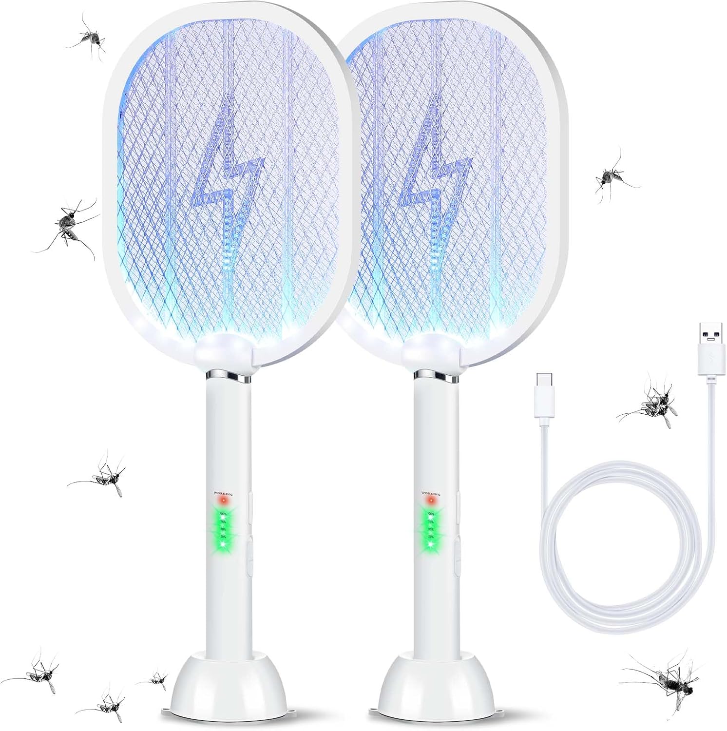 Amazon.com : Qualirey 2 Pack Electric Fly Swatter 3000v Bug Zapper ...
