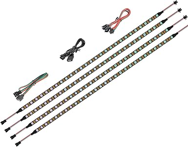 Amazon.com: BTF-LIGHTING WS2812B RGBIC LED RGB PC Light Strip 4PCs 19in ...