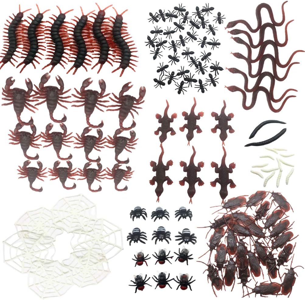 Home Holic 128 PCS Bug Toys Plastic Bugs Figures Large Insects Fake ...