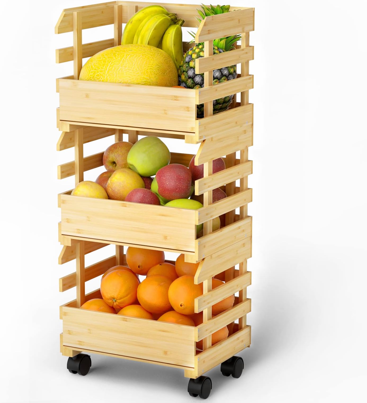 Amazon.com: 3 Tier Fruit Vegetables Storage Stand: Potato and Onion ...