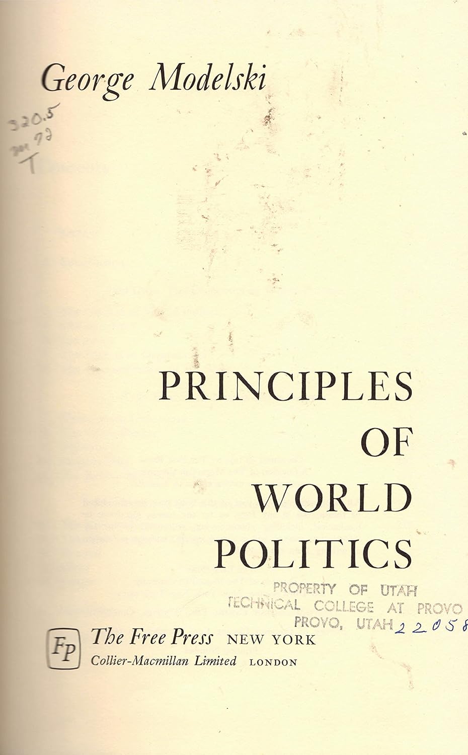 Amazon.co.jp: Principles of World Politics : Modelski, George: Foreign ...