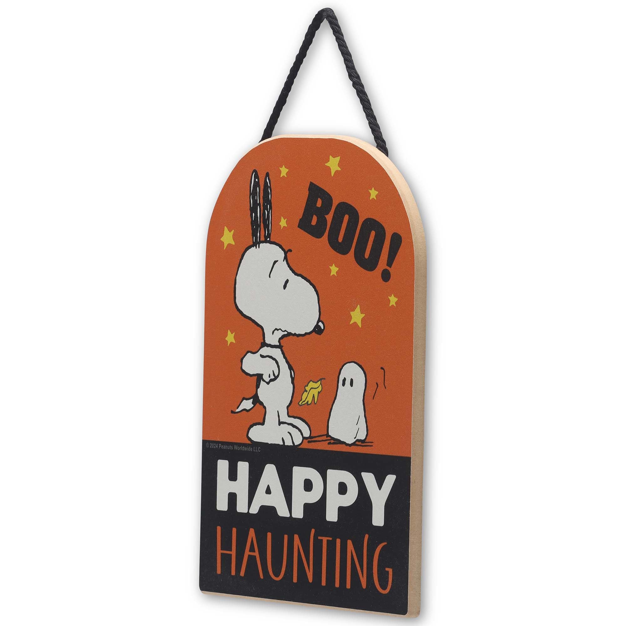 Snapklik.com : Peanuts Snoopy And Woodstock Happy Haunting Hanging Wood ...