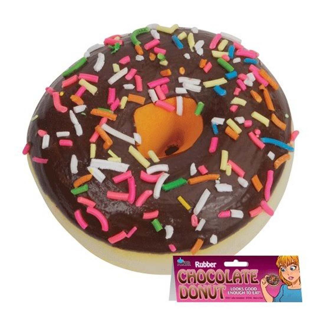 Amazon.com: Unbranded Fake Rubber Chocolate Covered Donut with Sprinkle ...