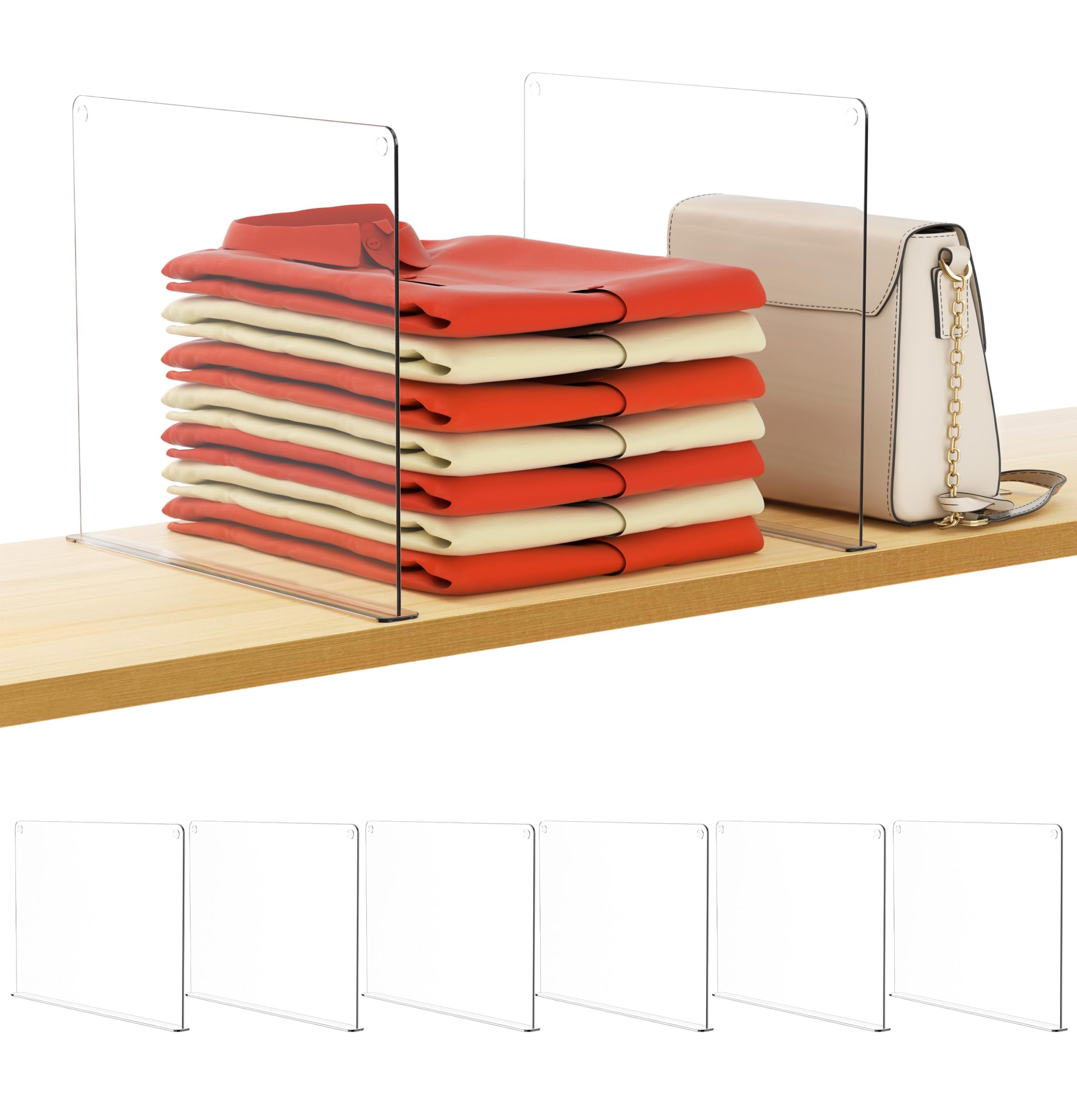 Amazon.com: HBlife 6 PCS Adhesive Shelf Dividers for Closet ...