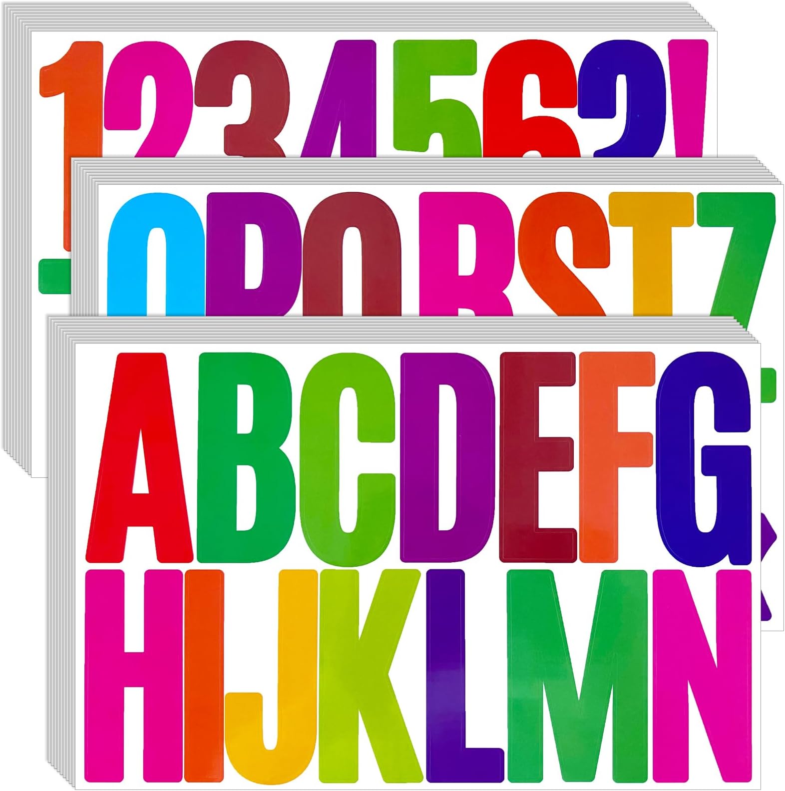 Amazon.com: 15 Sheets Letter Stickers, 1 inch Colorful Vinyl Alphabet ...