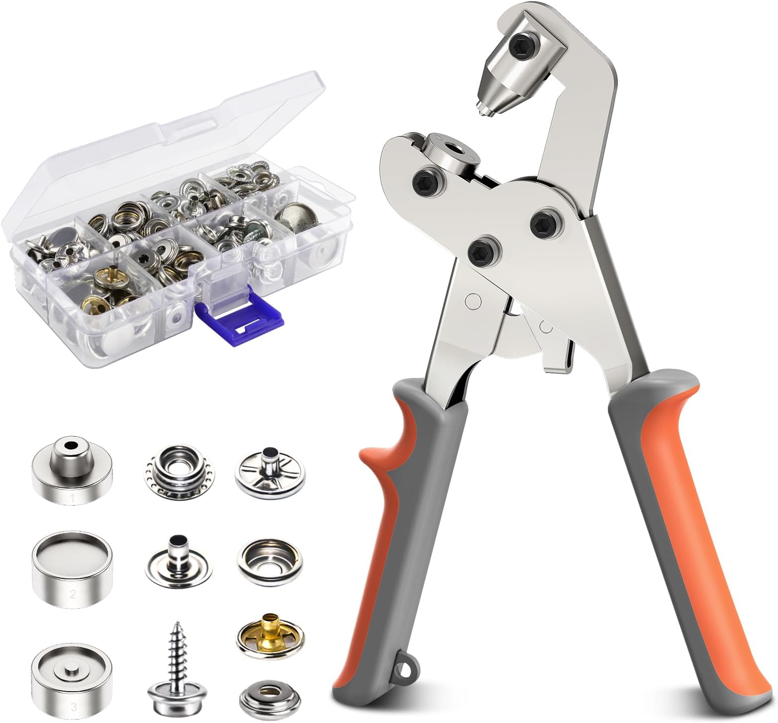 Amazon.com: Heavy Duty Snap Fastener Tool kit, Punching Function, Snap ...