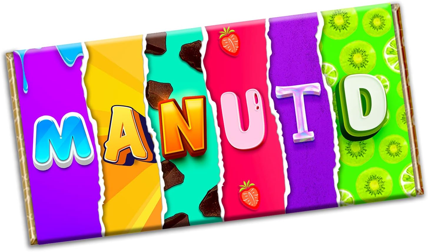 Manchester United Man UTD Football Chocolate Bar Wrapper Novelty Gift ...