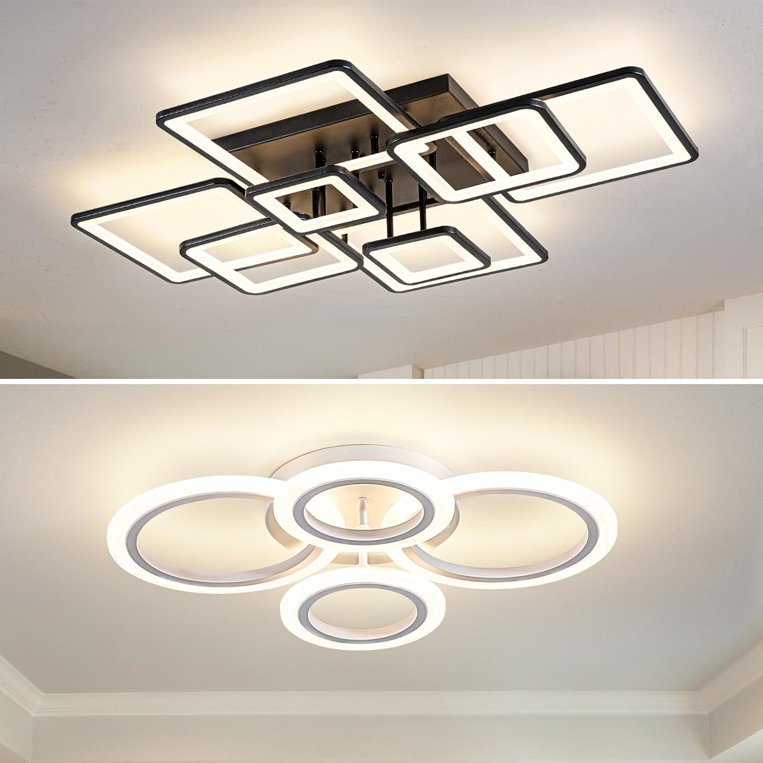Shine LUEST Modern LED Ceiling Light, Dimmable LED Flush Mount Ceiling ...