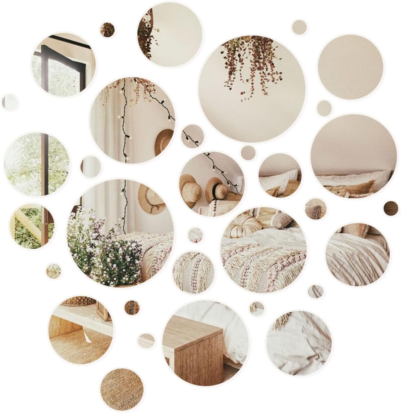 Amazon.com: 33 Pcs Acrylic Round Mirrors, Circle Mirror Tiles Self ...