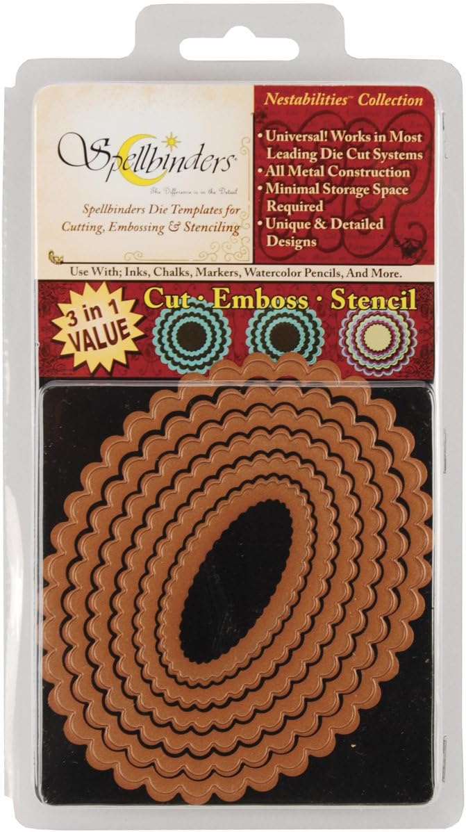 Spellbinders Nestabilities Petite Scalloped Ovals Die Template : Amazon ...