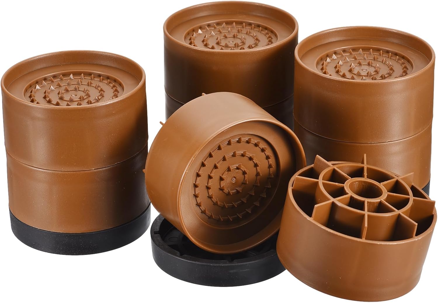 sourcing map Round Furniture Risers 4 Set, Height 3.54" Adjustable Bed ...