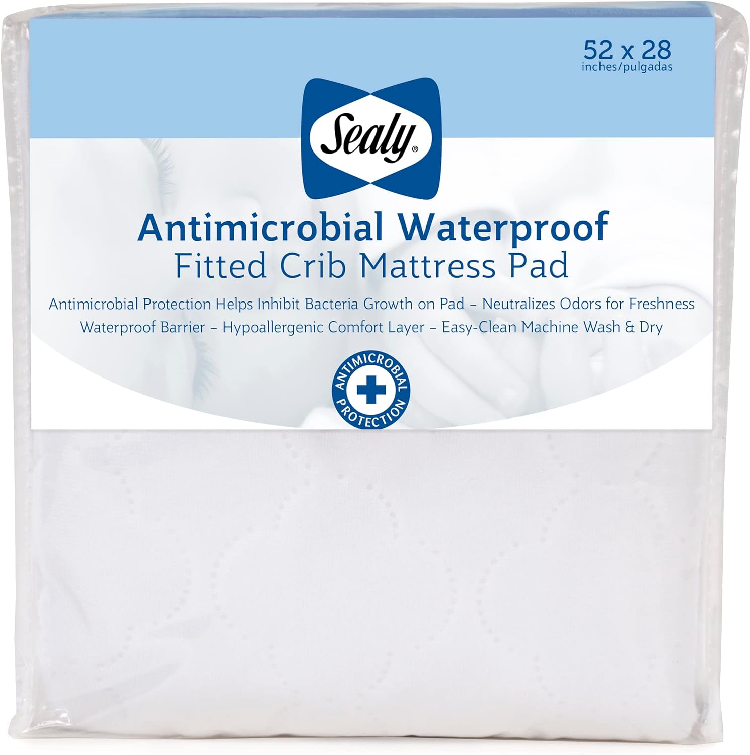 Amazon.com : Sealy Baby Antimicrobial Fitted Waterproof Infant Crib ...
