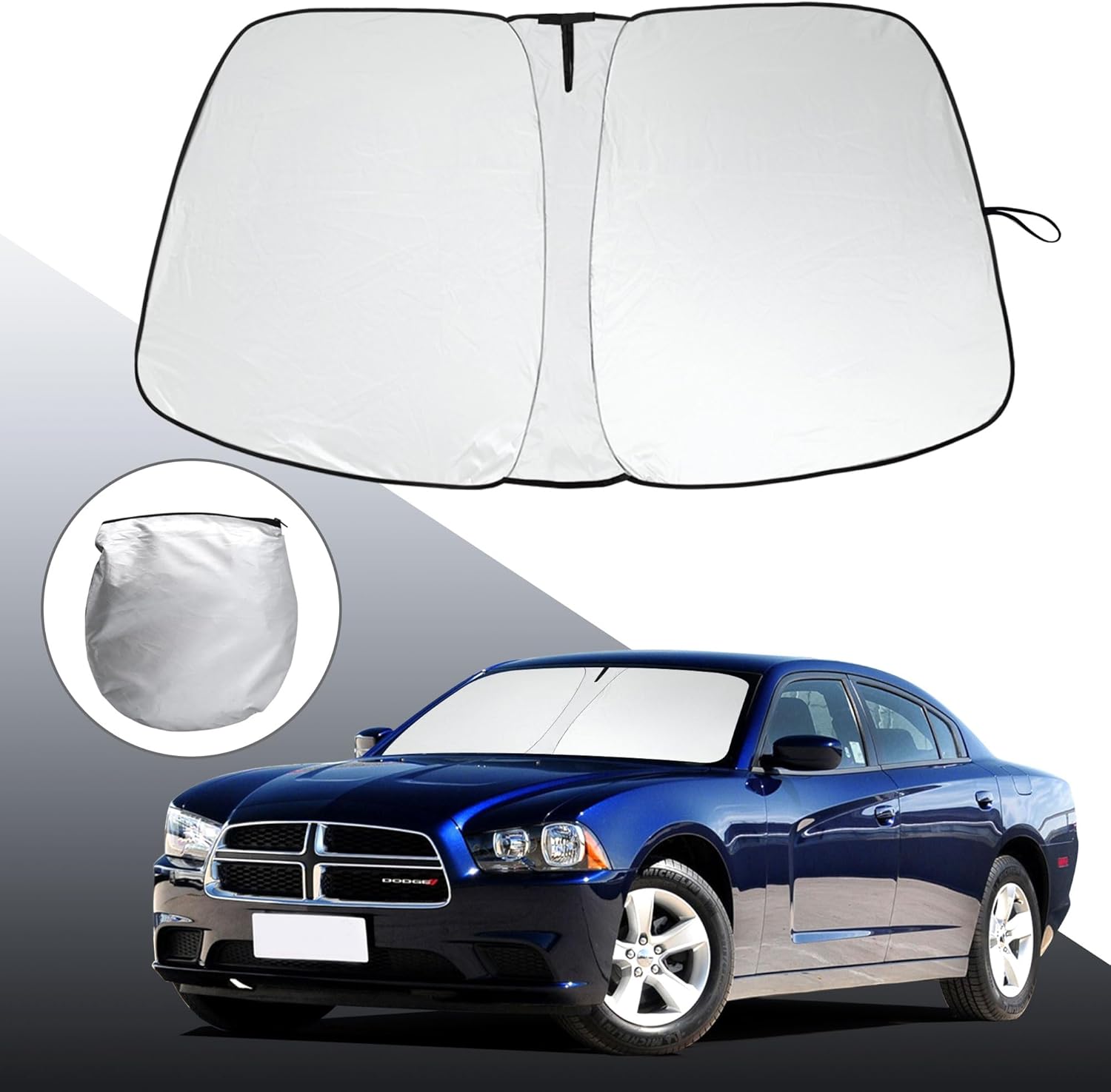 Amazon.com: JJMY Car Windshield Sun Shade for Dodge Charger 2011-2024 ...