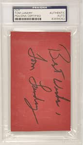 Tom Landry Dallas Cowboys Autographed Cut Signature - PSA - NFL Cut ...