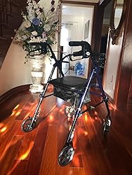 Carex Step 'N Rest Aluminum Rollator Walker With Seat - Rolling Walker ...