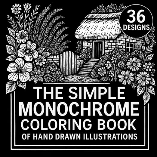 Amazon.com: The Simple Monochrome Coloring Book: Hand-Drawn ...