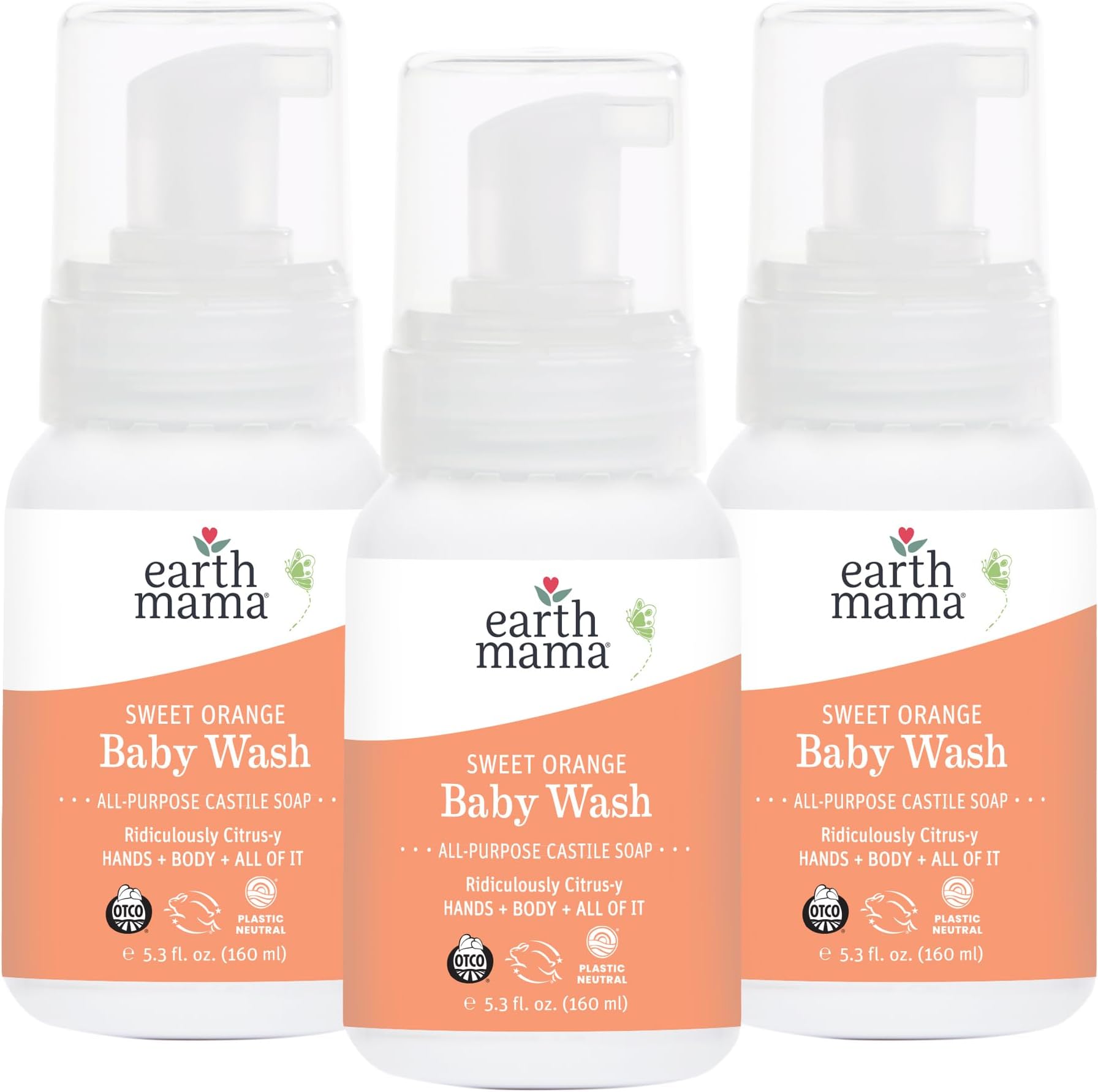 Amazon.com : Earth Mama Sweet Orange Baby Wash Gentle Castile Soap for ...