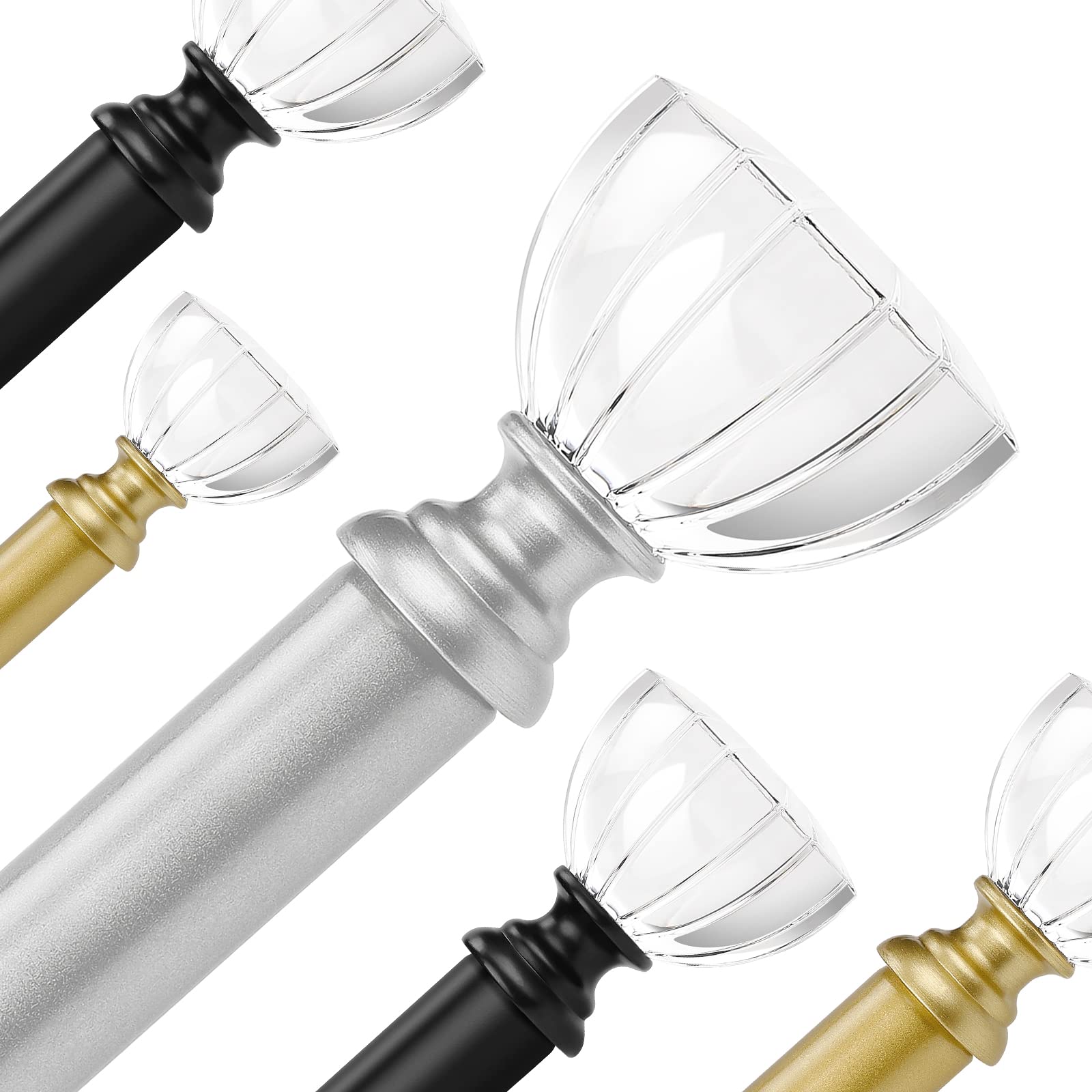 Lepushom Curtain Rods for Windows 36 to 72 Inch, 1 Inch Diameter Single ...