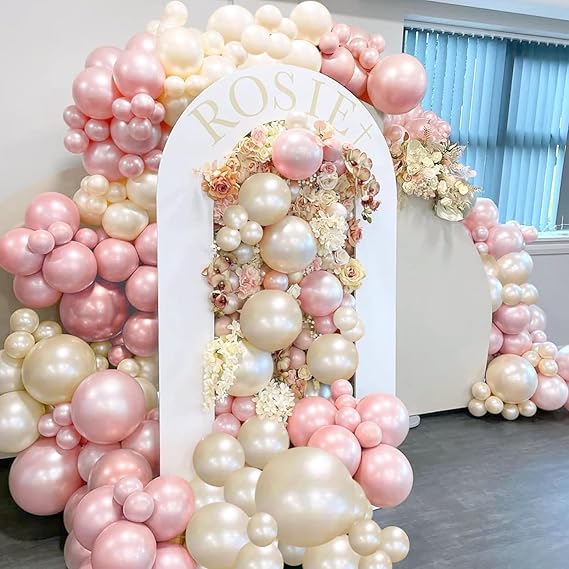 Amazon.com: Double Stuffed Filled Skin Pink Balloon Wreath Kit, Matte ...