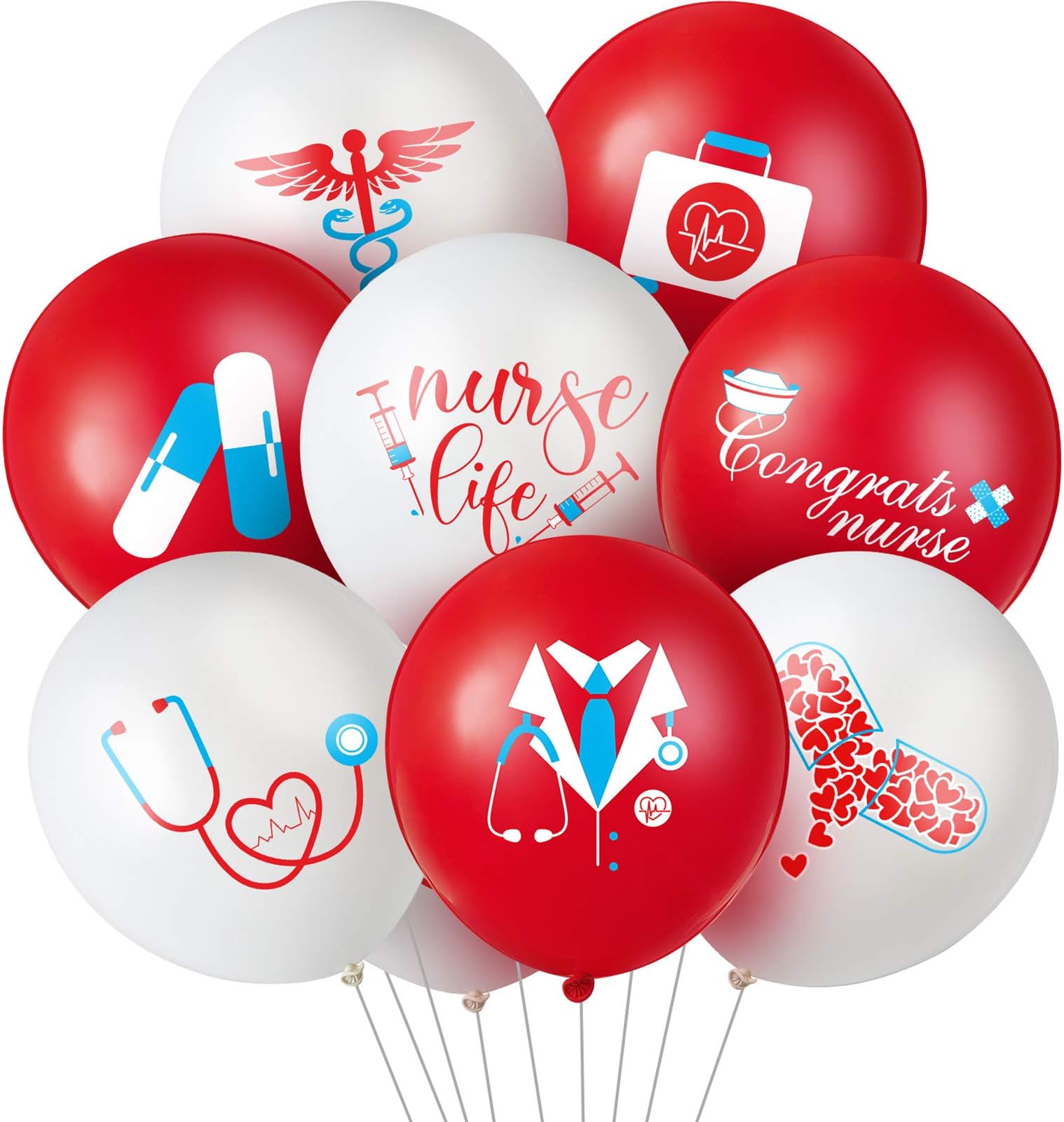 Amazon.com: Doctor / Nurse / Medical Caduceus Latex Party Balloons (16 ...