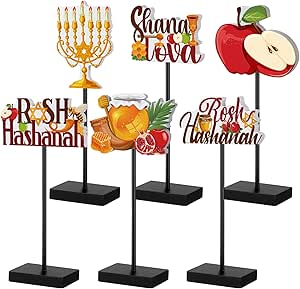 Amazon.com: Amyhill 6 Pcs Rosh Hashanah Decorations Wooden Table ...
