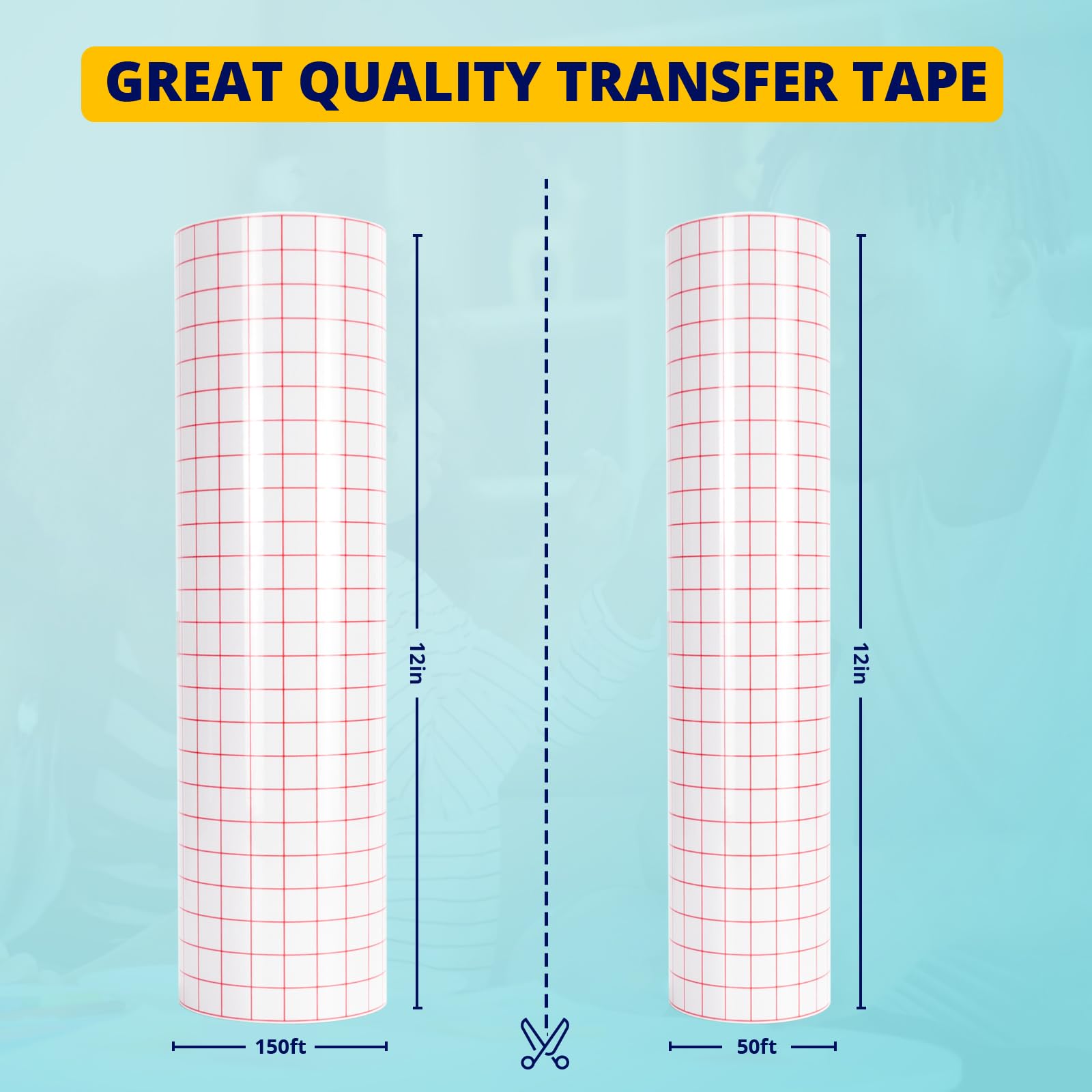 Snapklik.com : Transfer Tape For Vinyl - 12" X 50 FT Red Alignment Grid ...