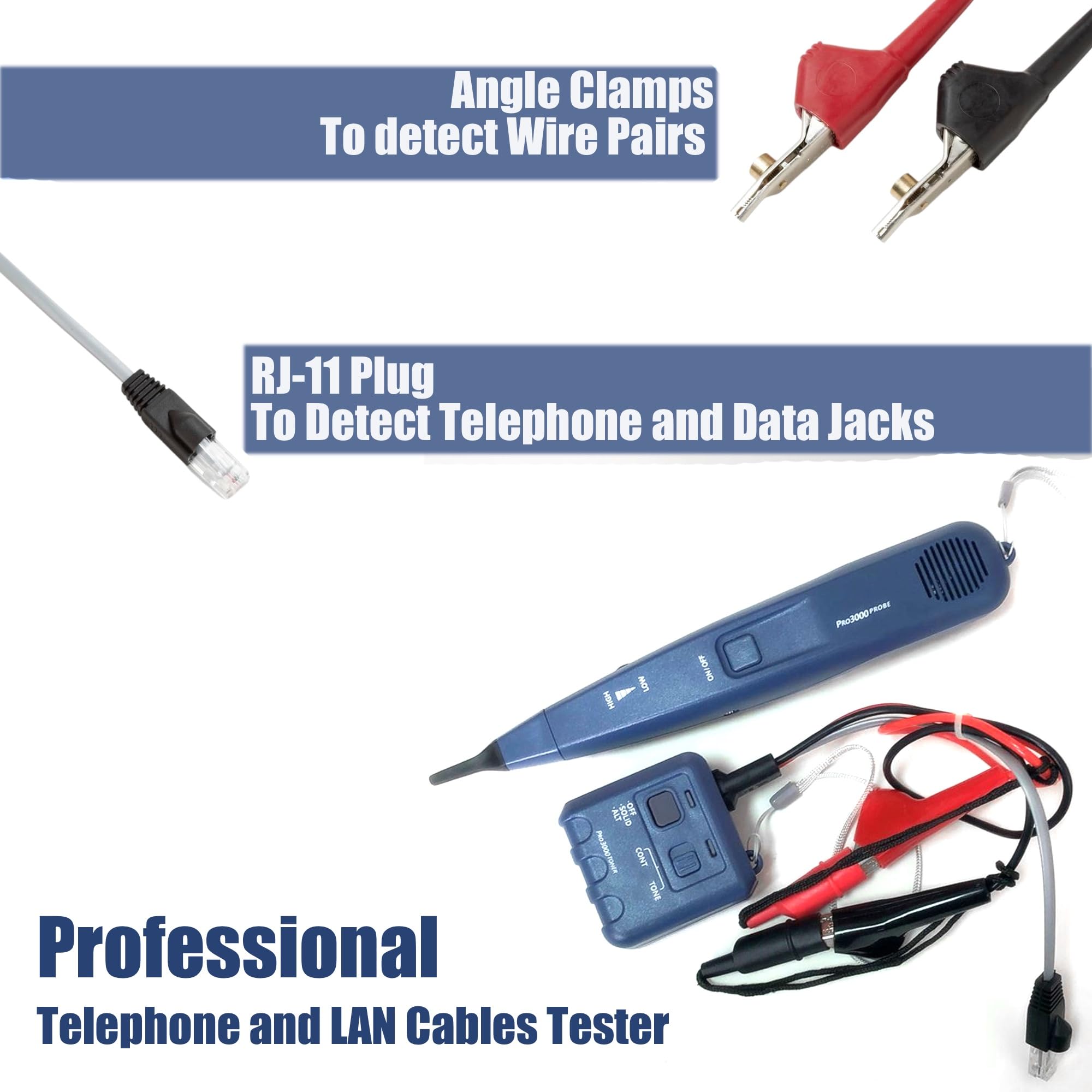 Snapklik.com : Pro3000 Tone Generator And Probe Kit, Wire Tracer Cable ...