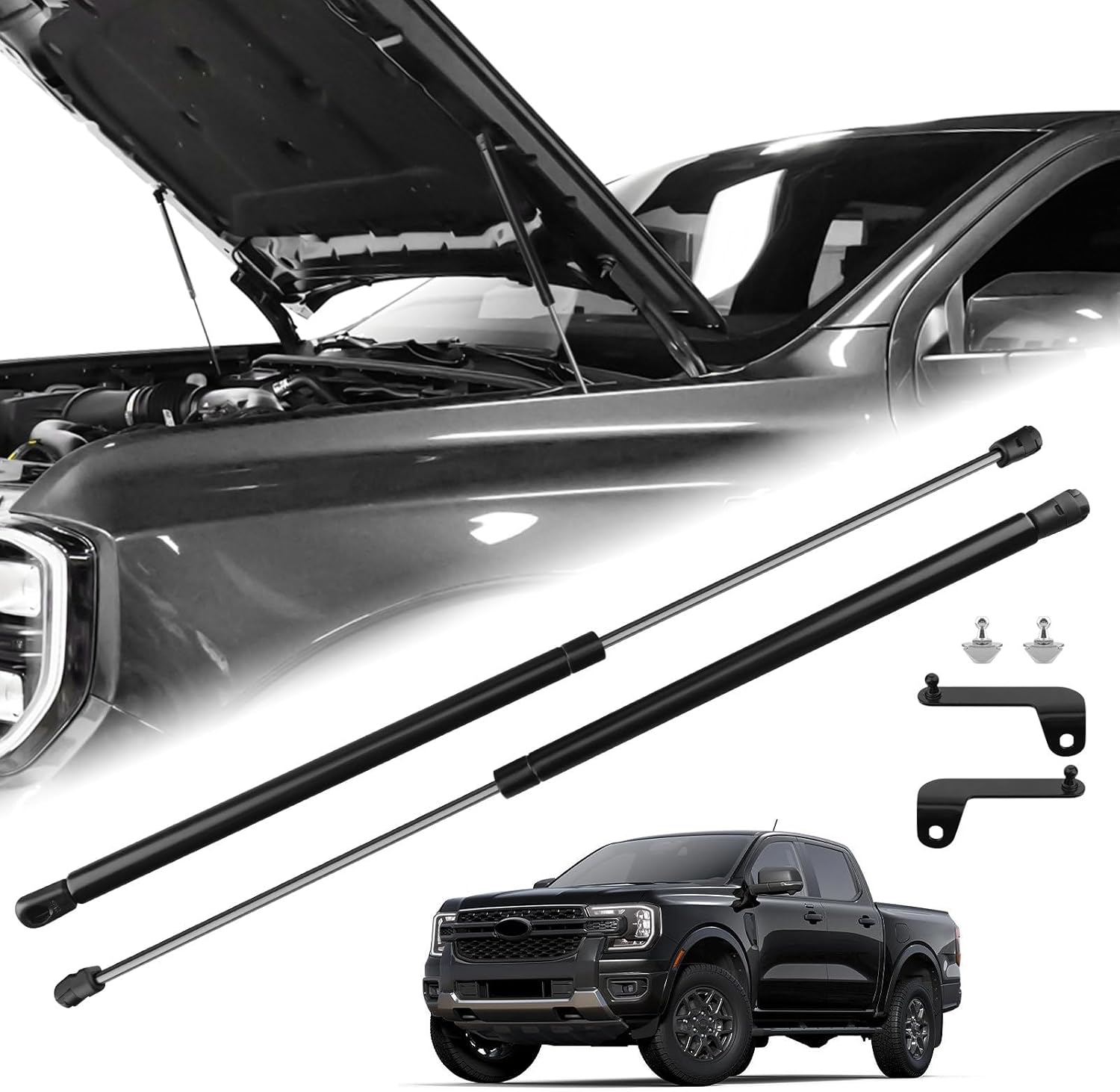 Amazon.com: TECHPICCO Hood Struts for Ford Ranger 2024+, Hood Lift ...